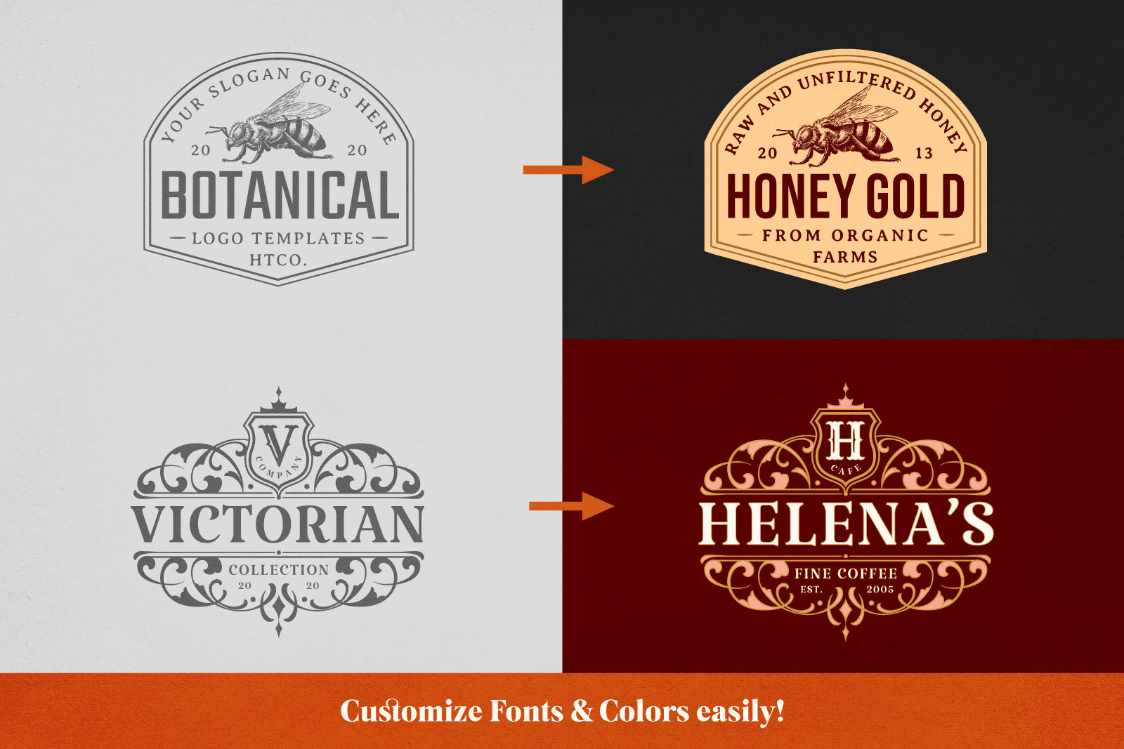The Ultimate Vintage Logo Bundle - 200 Editable Logo Templates