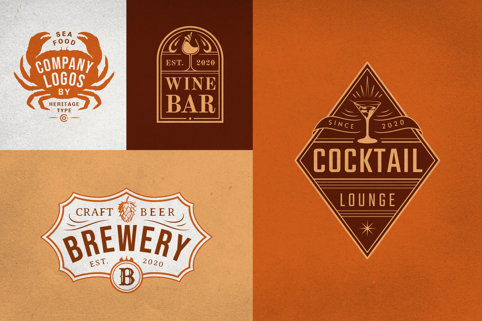 The Ultimate Vintage Logo Bundle - 200 Editable Logo Templates