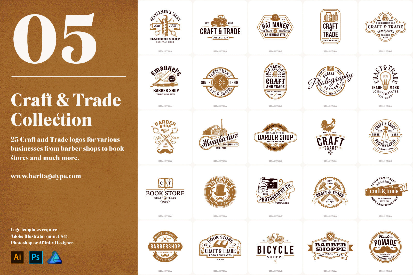 The Ultimate Vintage Logo Bundle - 200 Editable Logo Templates