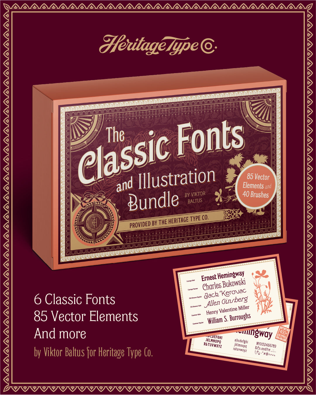 Classic Fonts and Illustration Bundle